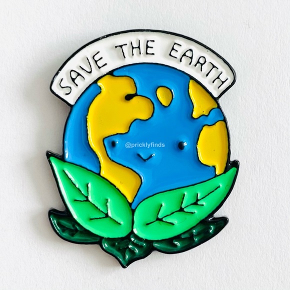 pricklyfinds | Jewelry | 84 Save The Earth Planet Environment Enamel ...